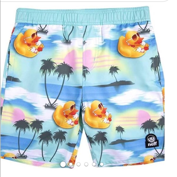 Neff | Shorts | Mens Neff Hawaiian Rubber Duck Hot Tub Shorts L | Poshmark